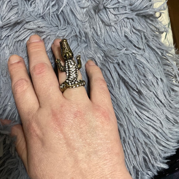 Jewelry | Rhinestone Alligator Ring | Poshmark